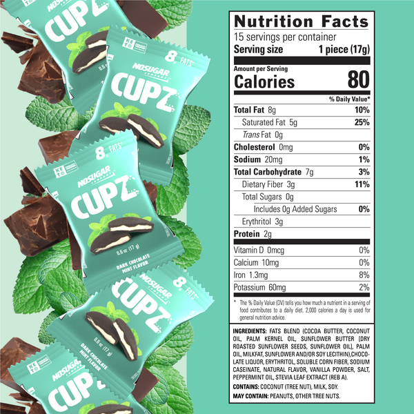 No Sugar Cupz Variety Pack 15x Dark Chocolate Peanut Butter & 15x Dark ...