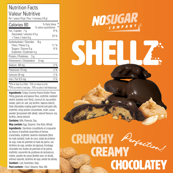 No Sugar Keto Shellz Chocolatey Peanut Crunch | The No Sugar Company ...